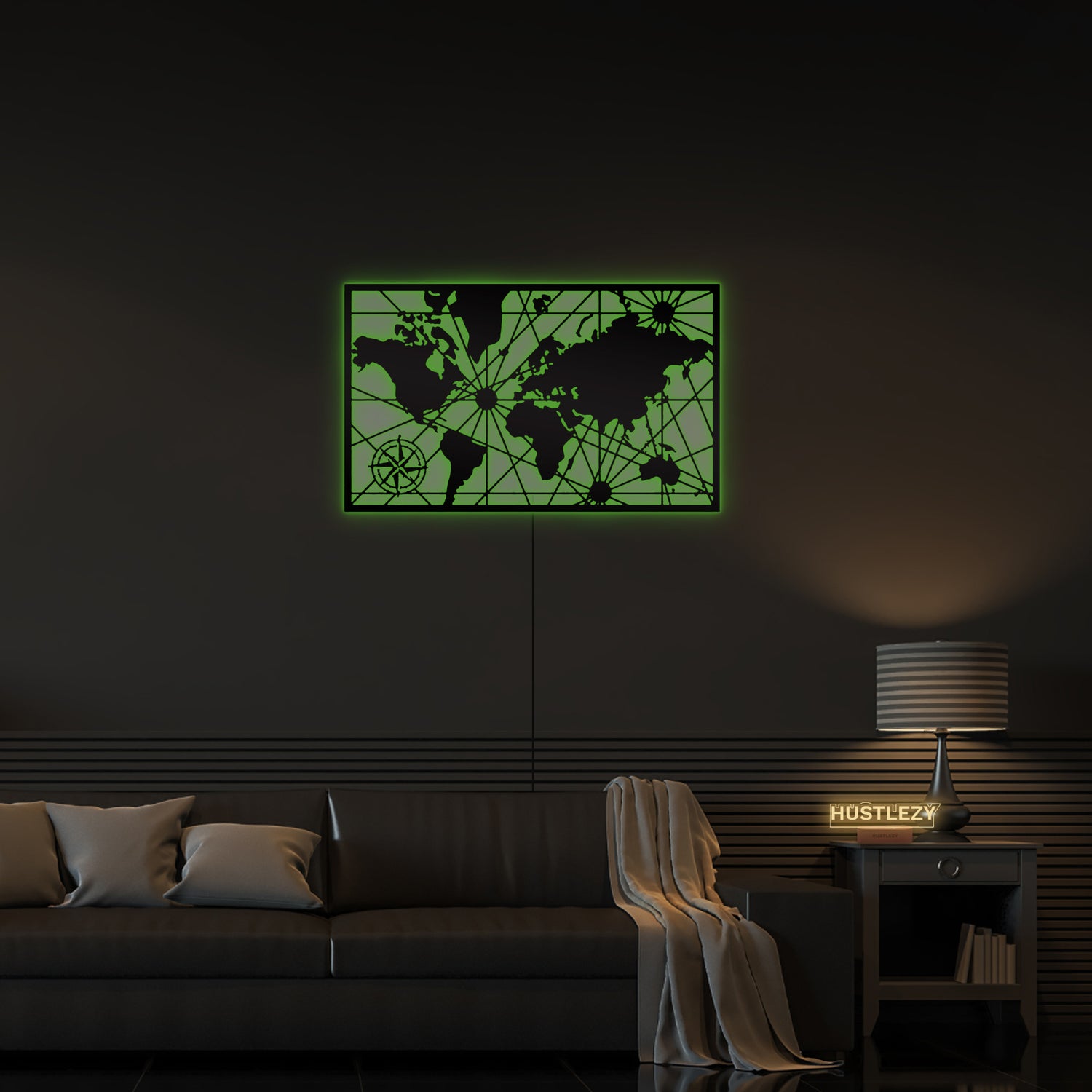 Buy World Map Led Logo Online in India - Hustlezy