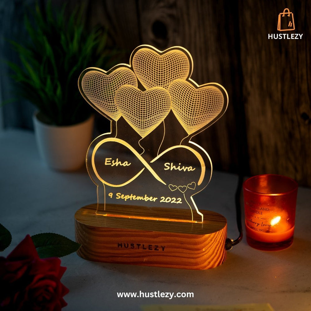 Buy Personalized Name Acrylic Led Lamp Online in India - Hustlezy